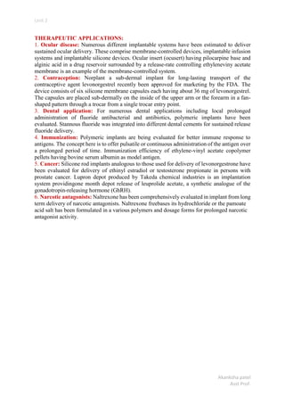 Implantable drug delivery systems | PDF