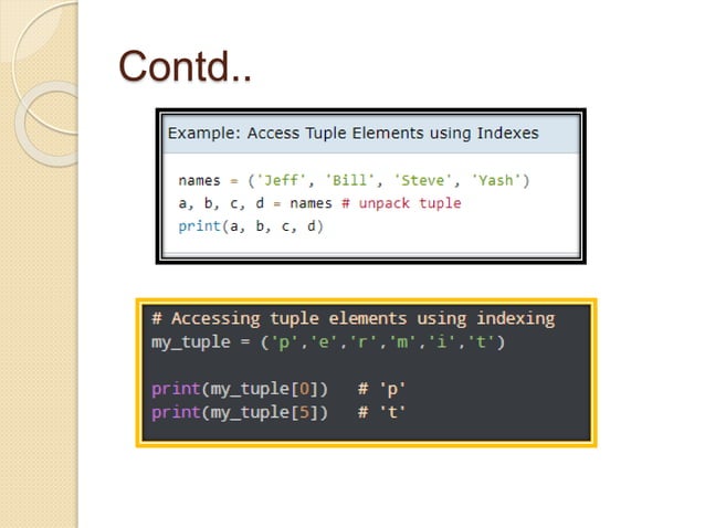 Tuples in python, usecases, applications | PPT | Free Download
