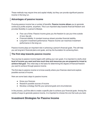 Passive Income Strategy: How to Earn More Effectively? | PDF