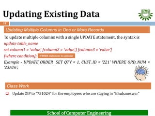 2. DBMS Experiment - Lab 2 Made in SQL Used | PPTX