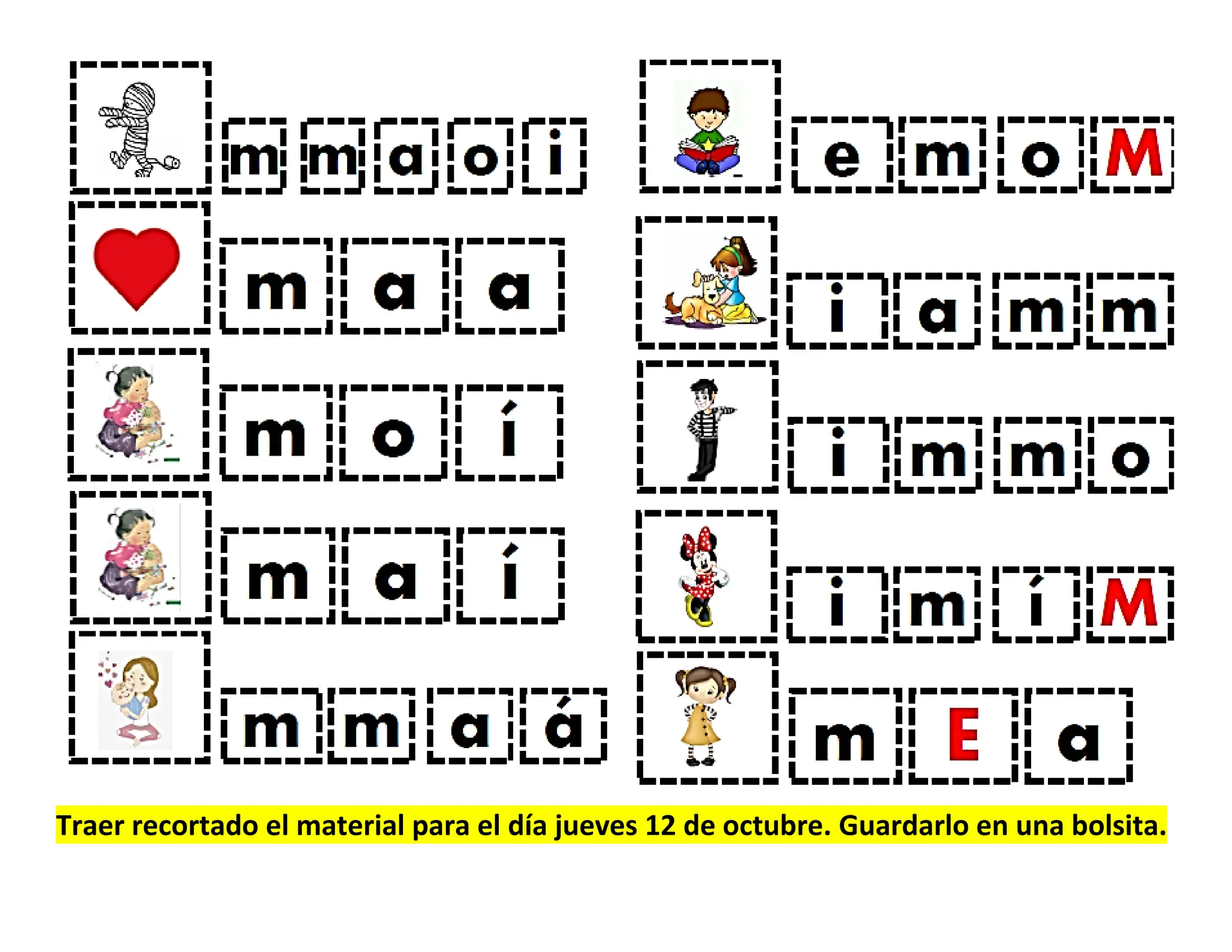 MATERIALES LETRA M, MEMORAMA, ROMPECABEZAS.docx