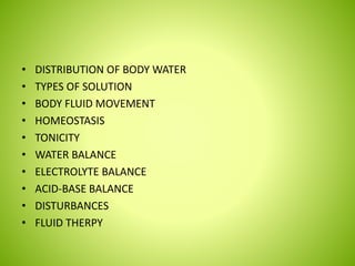 Fluid and electrolyte balance in oral surgery | PPTX