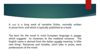 An introduction to England Novel: How and Novel emerged | PPTX