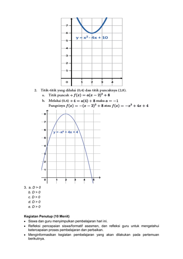 Model Ajar Mengkonstruksi Fungsi Kuadrat | DOCX