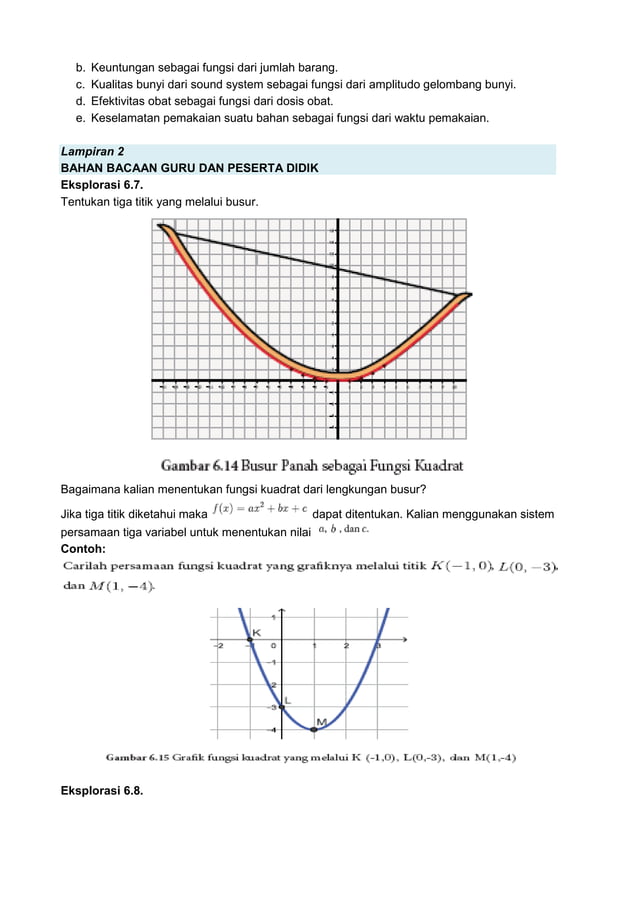 Model Ajar Mengkonstruksi Fungsi Kuadrat | DOCX