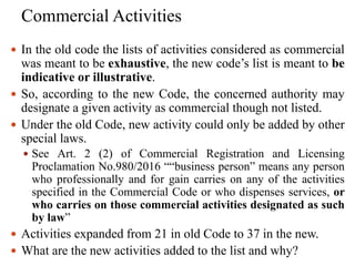 Changes introduced- changes introduced by the new Commercial Code of ...