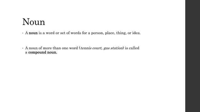 Review About Noun, Subject, and Verb for Beginner | PPT