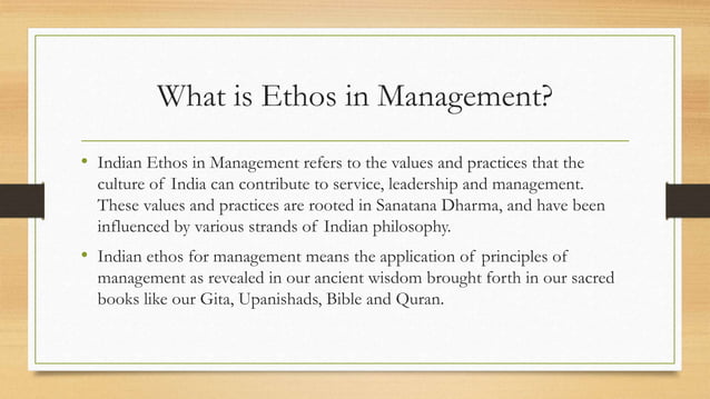 Requisites of Indian Ethos in Management | PPTX | Hinduism | Religion ...