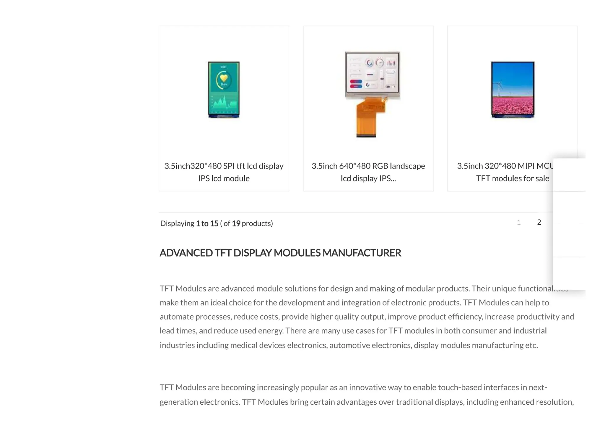 Standard TFT Modules Manufacturer - RONDELI Display | PPT