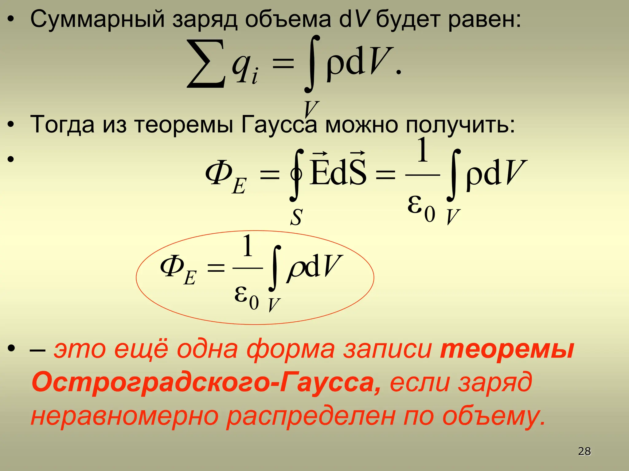 electrostatistics, Ostrogradsky-Gauss theorem | PPT