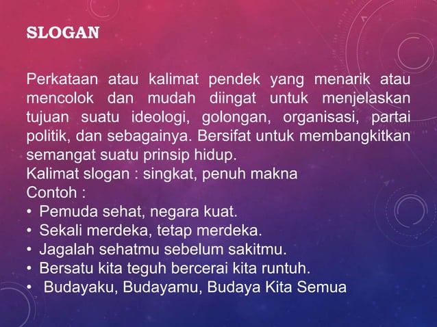 Materi bahasa indonesia kelas 8 tentang teks iklan, poster dan slogan | PPTX