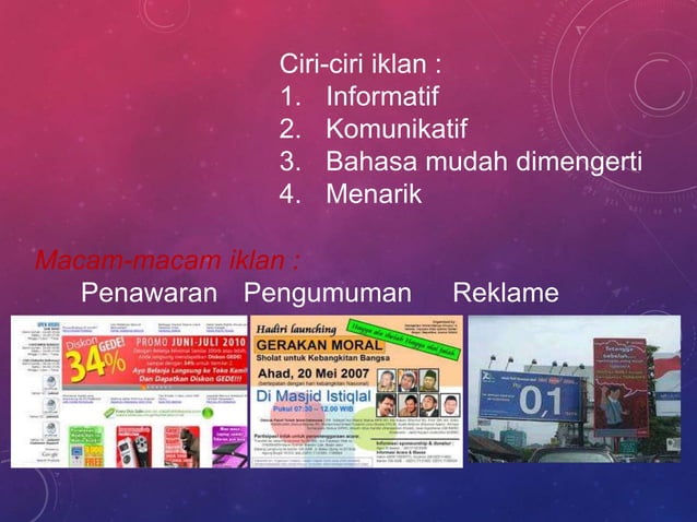 Materi bahasa indonesia kelas 8 tentang teks iklan, poster dan slogan ...