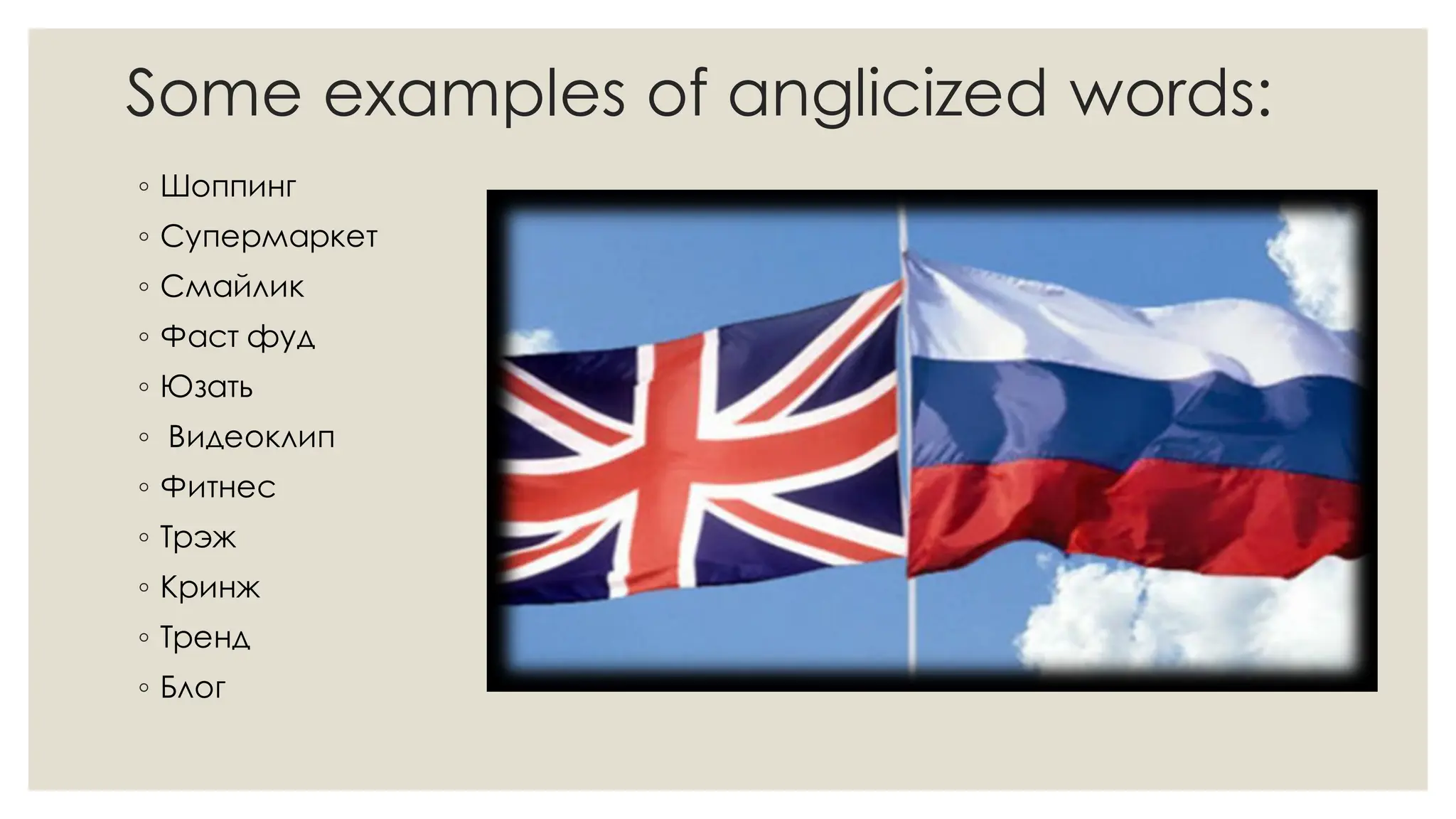 Anglicism in modern EngloshПрезентация англ 2.pdf. | PPT