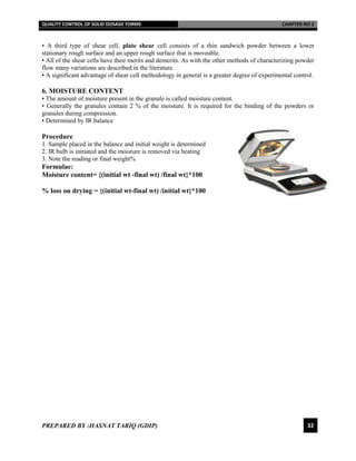 QUALITY CONTROL OF SOLID DOSAGE FORMS (TABLETS , CAPSULES & POWDERS) | PDF