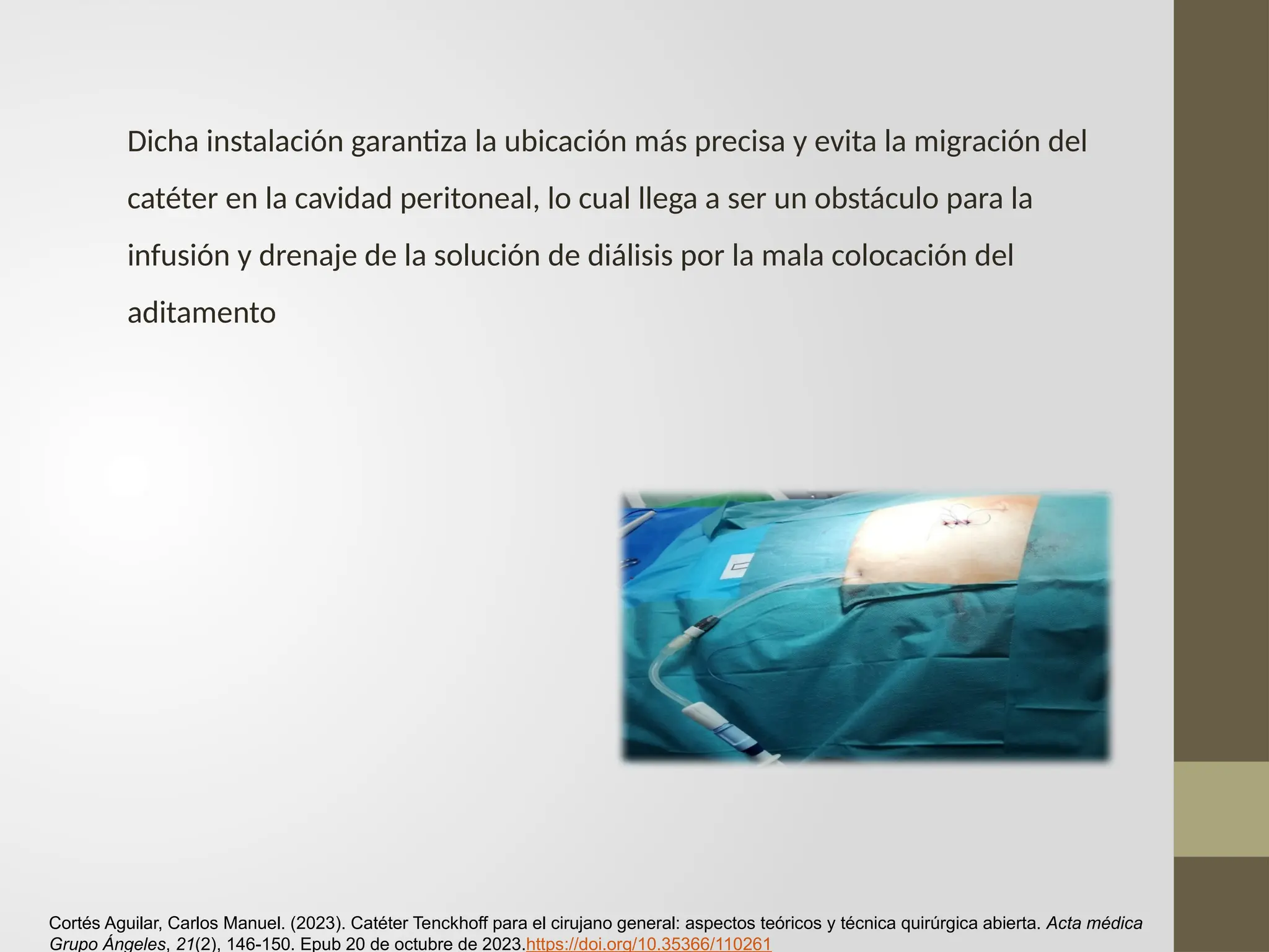 técnica de colocación de cateter Tenckhoff | PPTX