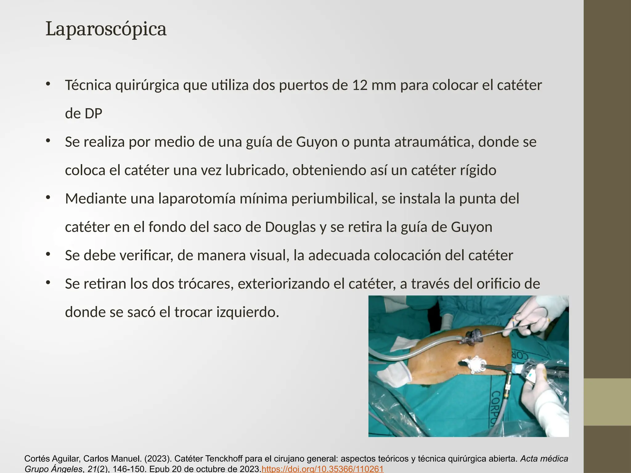 técnica de colocación de cateter Tenckhoff | PPTX