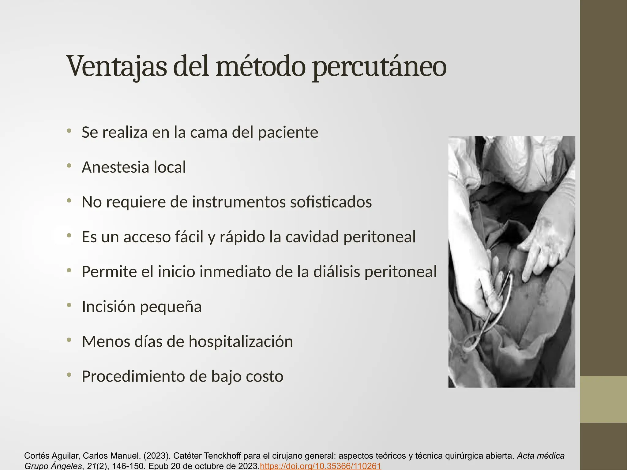 técnica de colocación de cateter Tenckhoff | PPTX