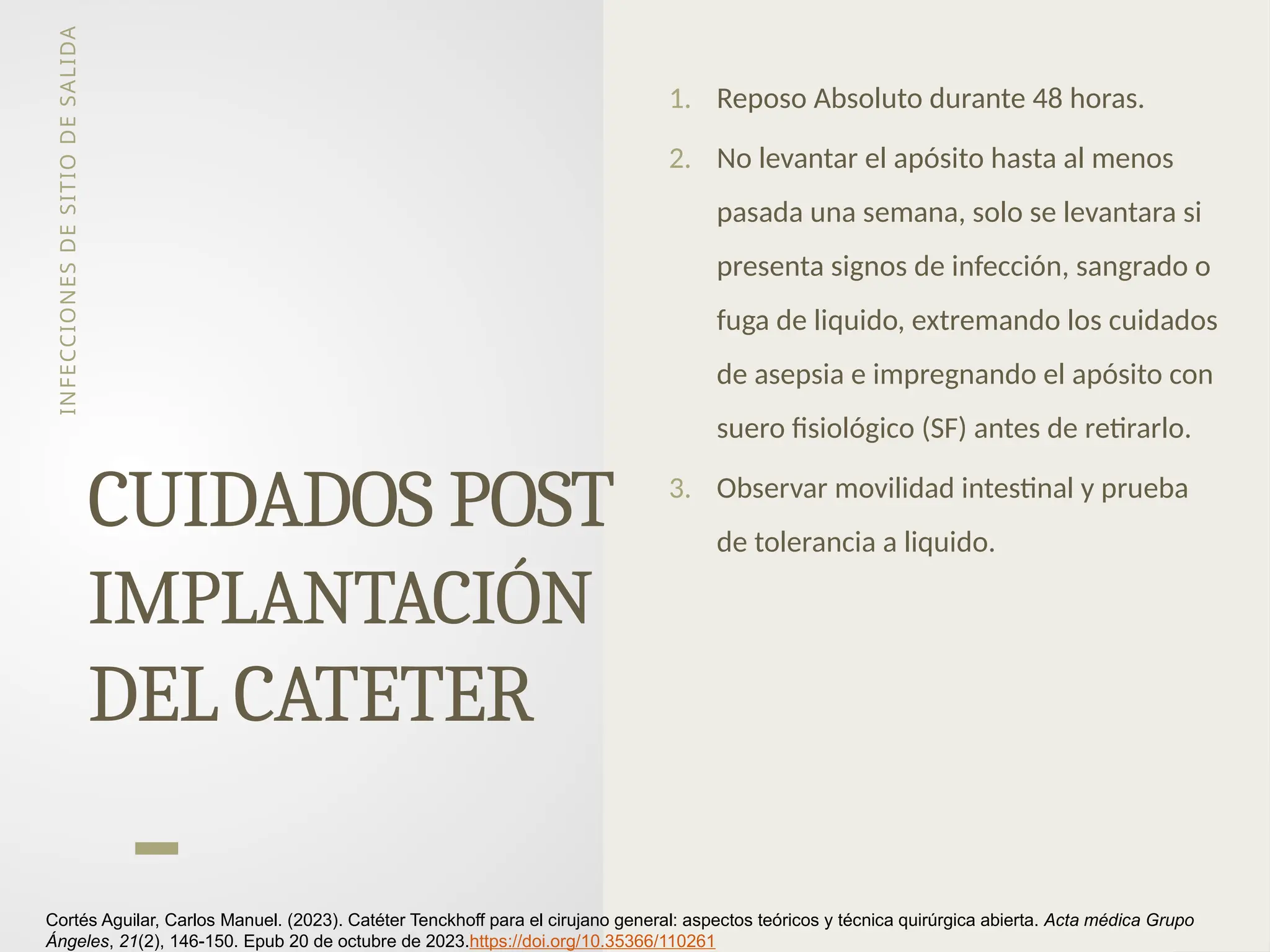 técnica de colocación de cateter Tenckhoff | PPTX