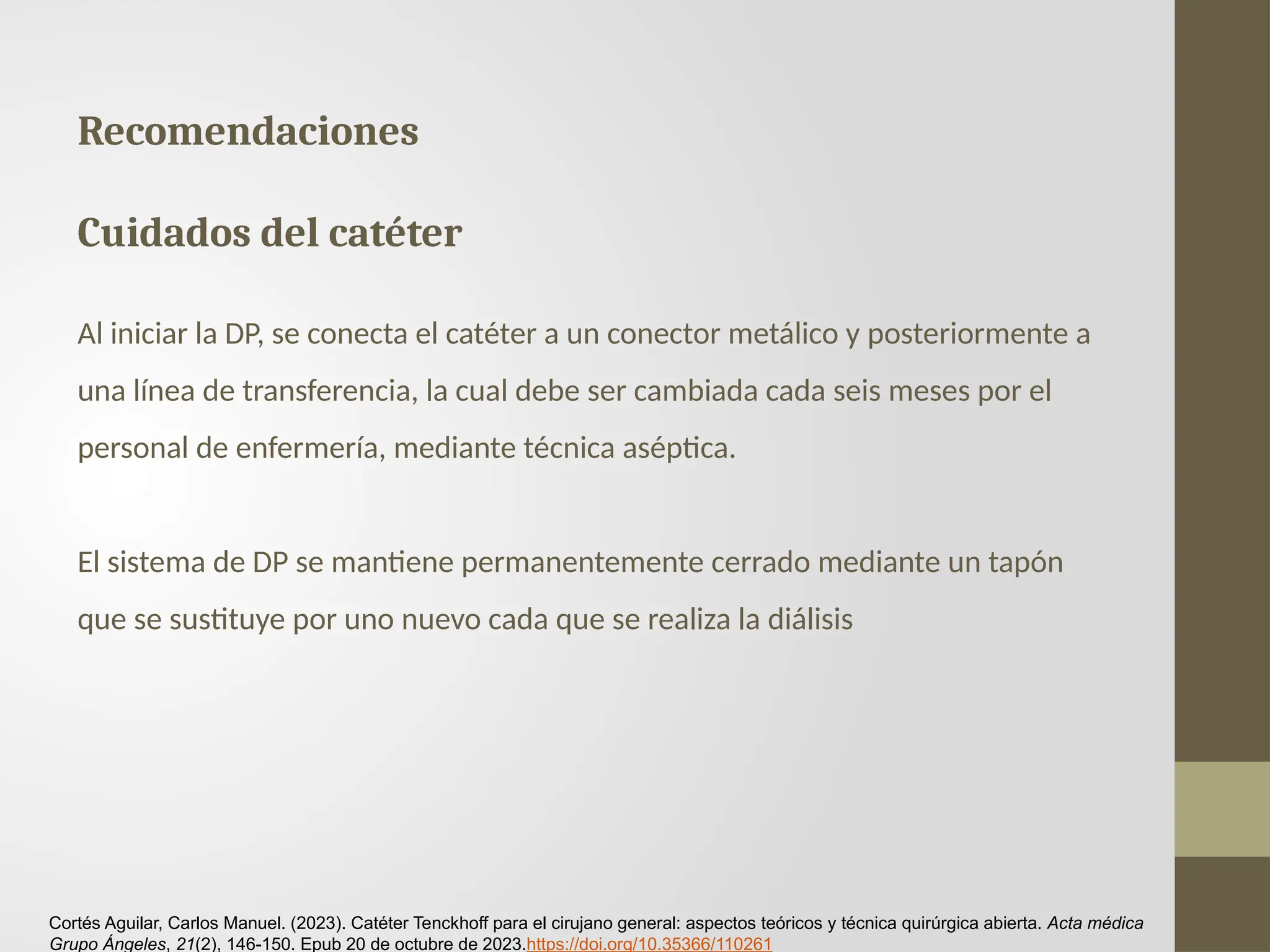 técnica de colocación de cateter Tenckhoff | PPTX