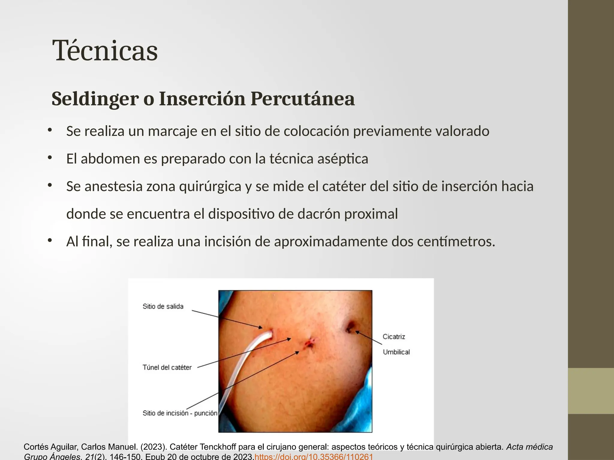 técnica de colocación de cateter Tenckhoff | PPTX
