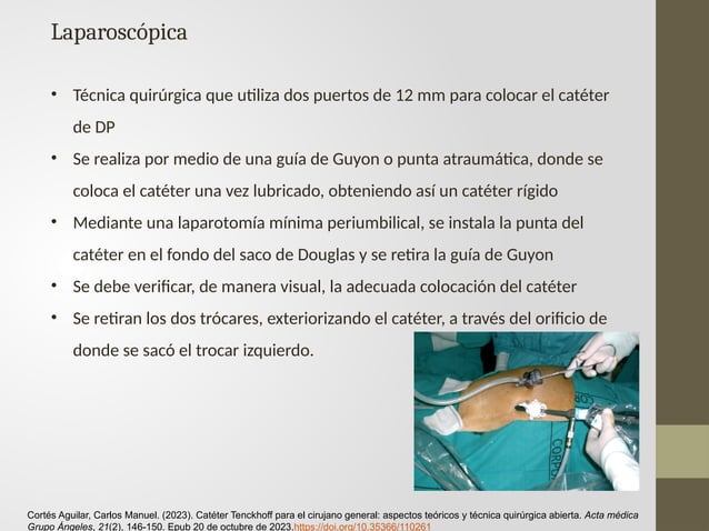 técnica de colocación de cateter Tenckhoff | PPTX
