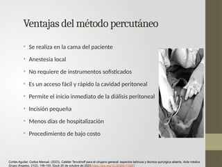 técnica de colocación de cateter Tenckhoff | PPTX