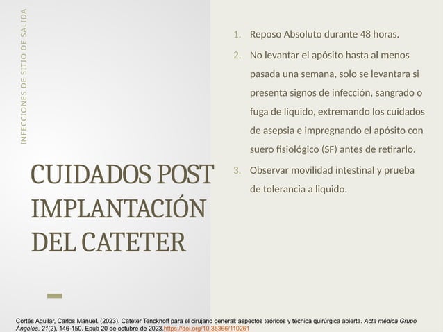 técnica de colocación de cateter Tenckhoff | PPTX