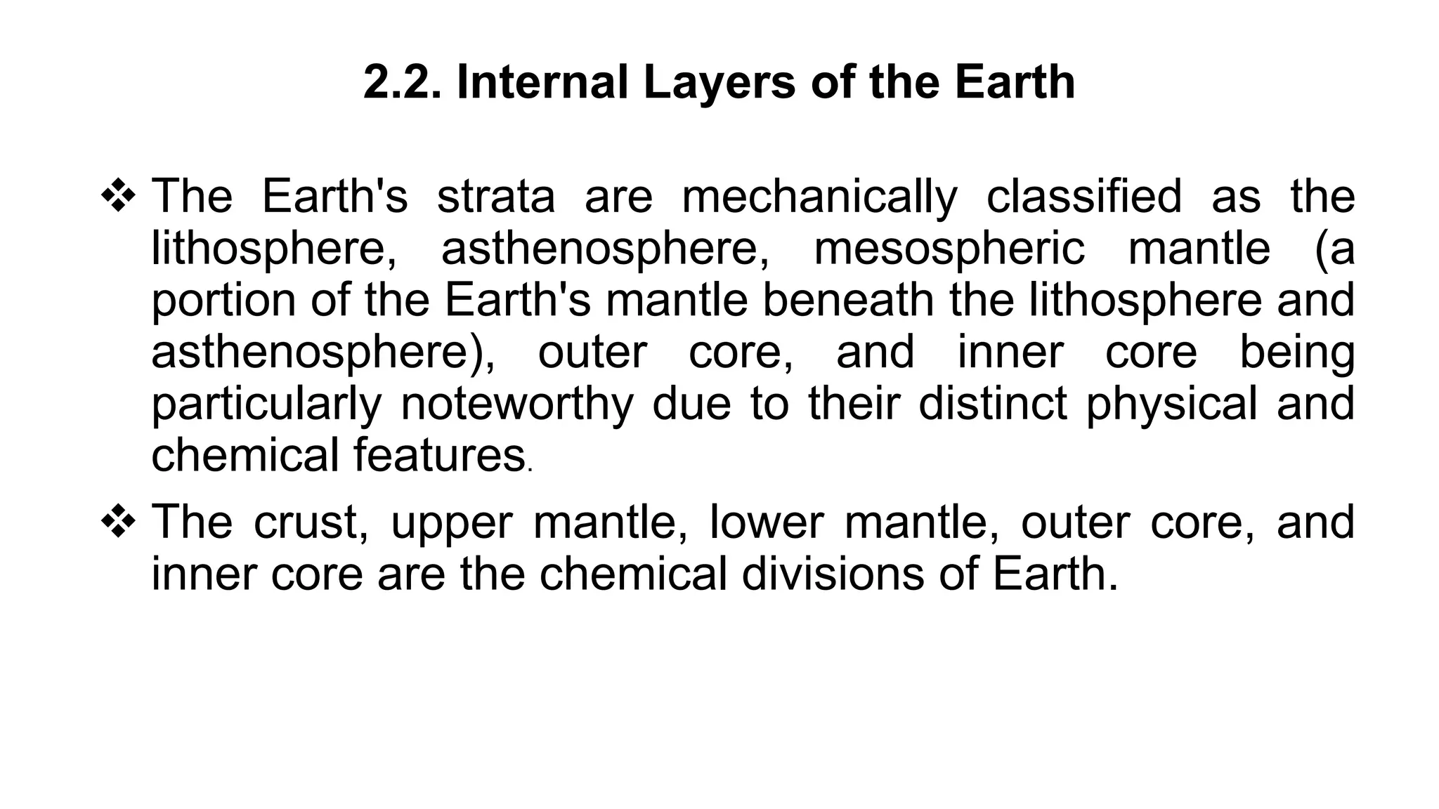 2.2. internal layers.pptx, like crust, mantle and core | PPTX