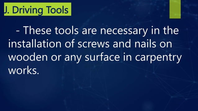 Classification-of-Tools- IN CARPENTRY 11 | PPTX