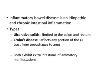 .Inflammatory bowel disease type, diagnosis and treatment | PDF