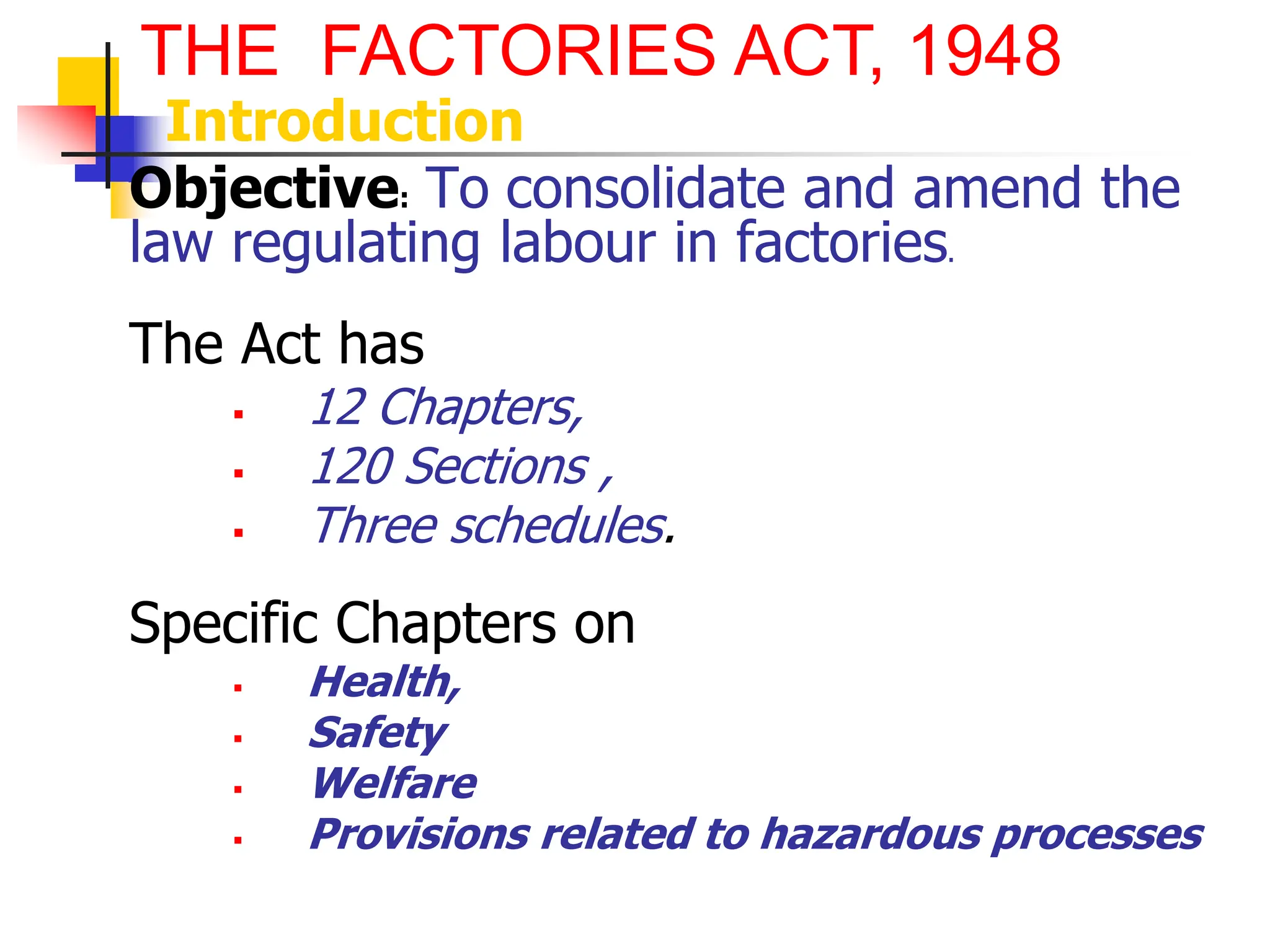 PPT on Indain Factory act 1948 for infor .ppt