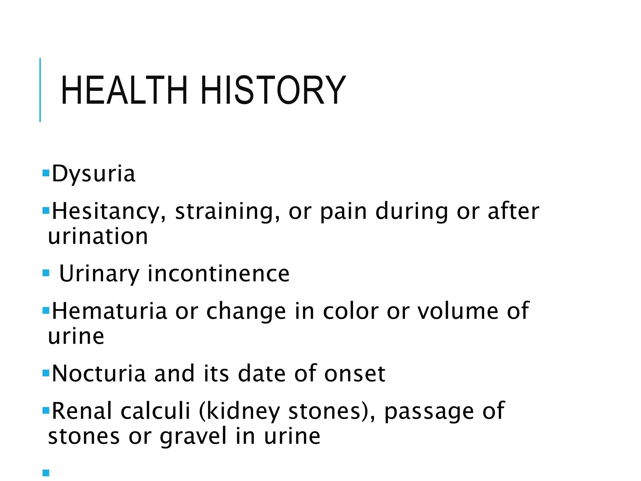 Genito - Urinary system assessment. History, palpation & percussion | PPTX