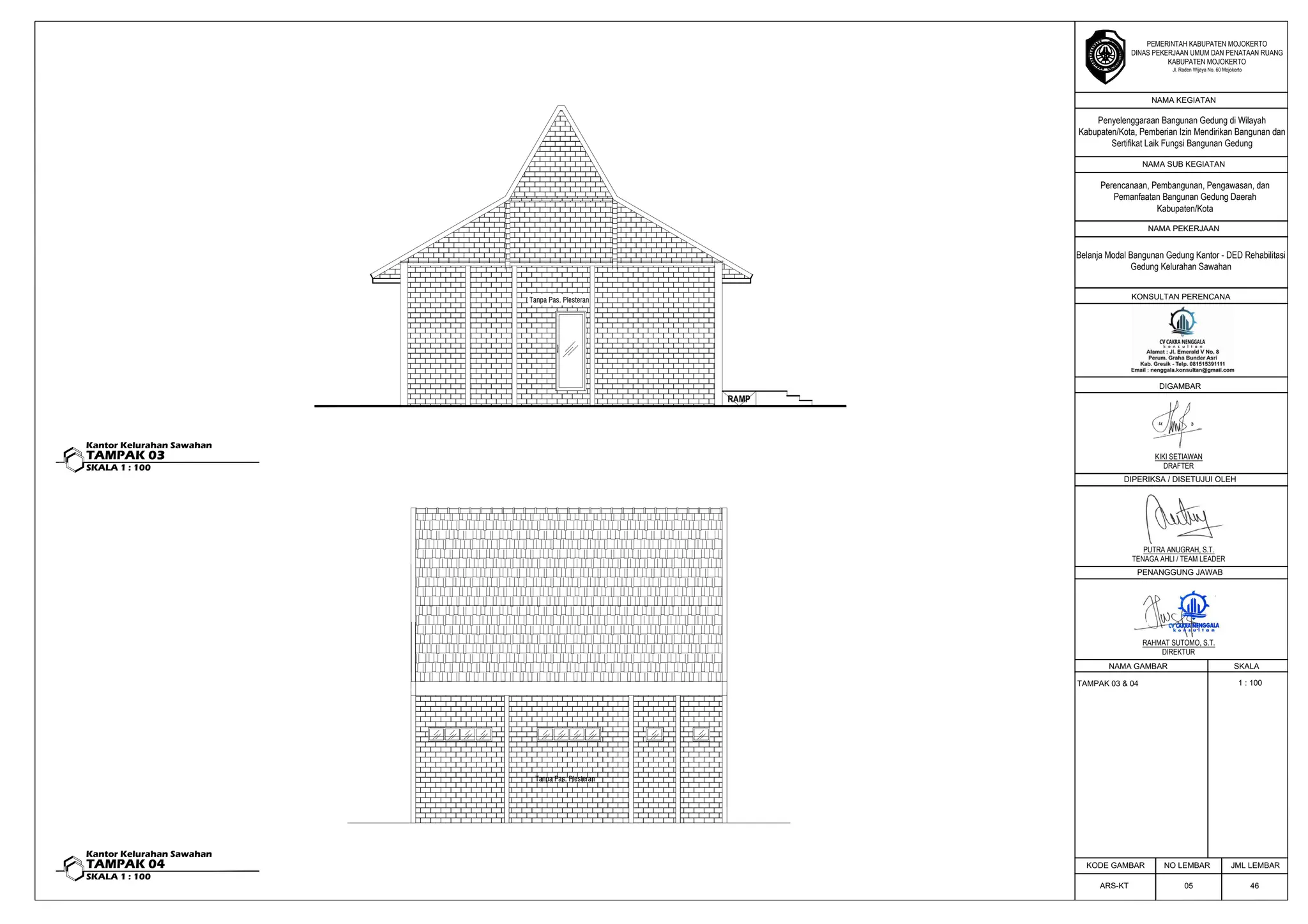 Gambar Kerja Lengkap DED KELURAHAN SAWAHAN 2024 | PDF