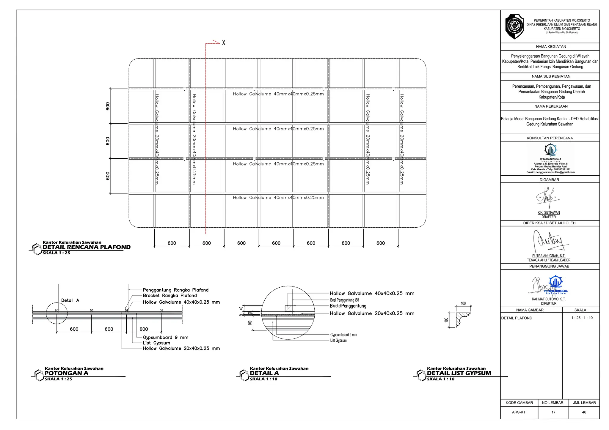 Gambar Kerja Lengkap DED KELURAHAN SAWAHAN 2024 | PDF