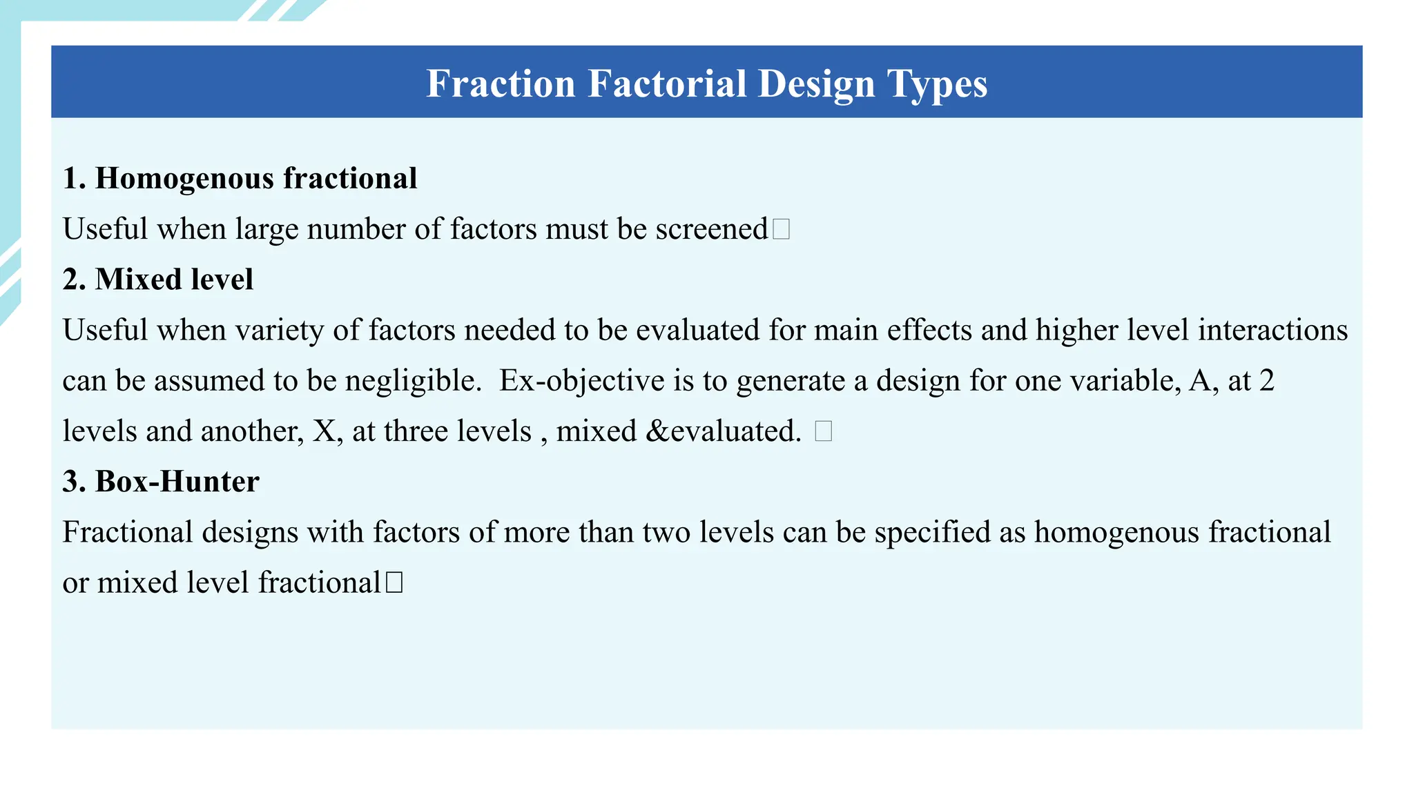 Factorial Design (M. Pharmacy- 1st Semester) | PPTX