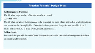 Factorial Design (M. Pharmacy- 1st Semester) | PPTX