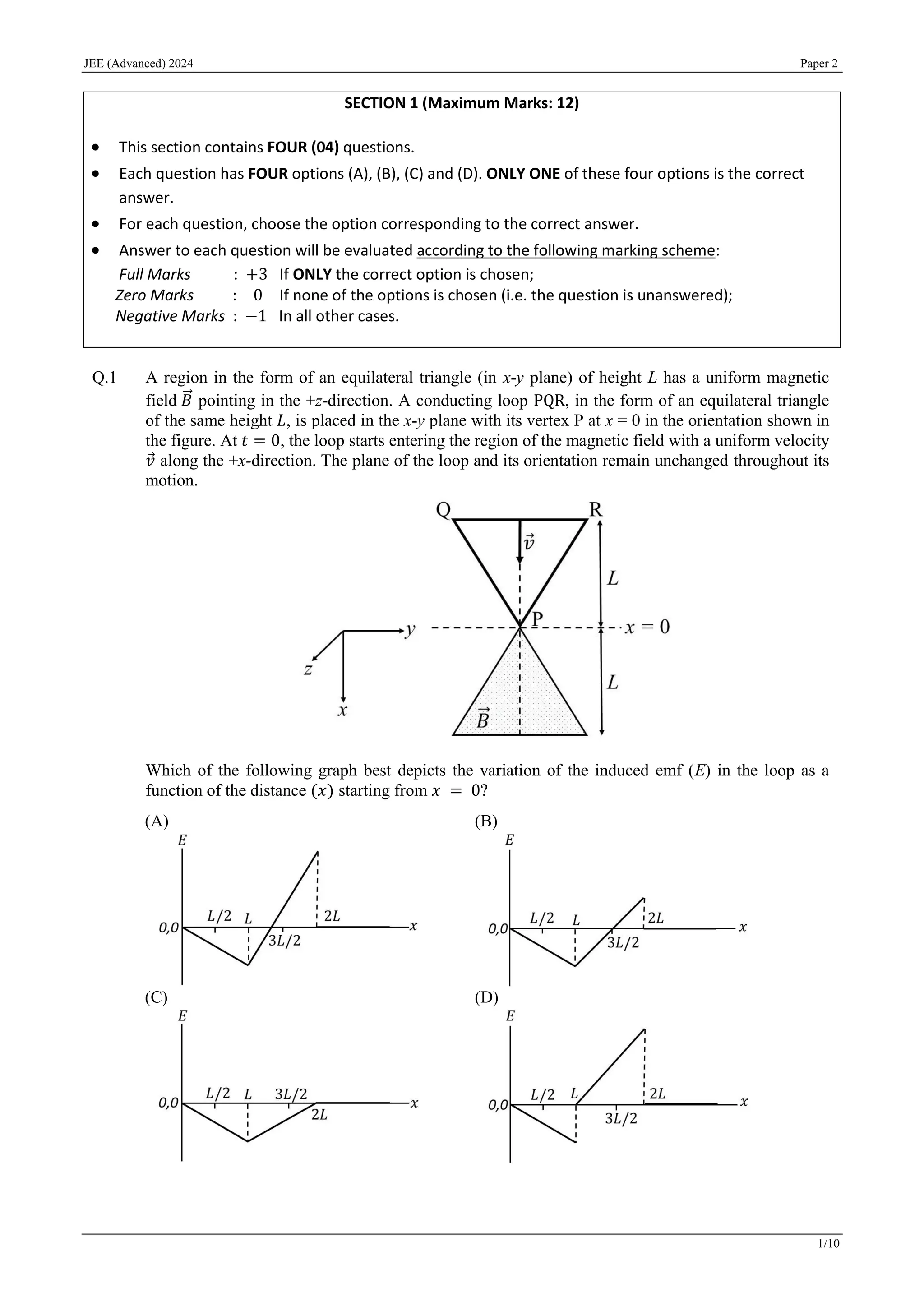 JEE1_This_section_contains_FOUR_ questions | PDF