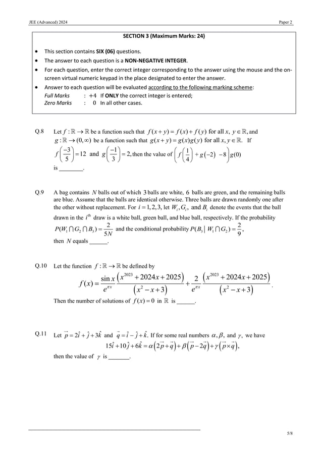 JEE1_This_section_contains_FOUR_ questions | PDF | Free Download