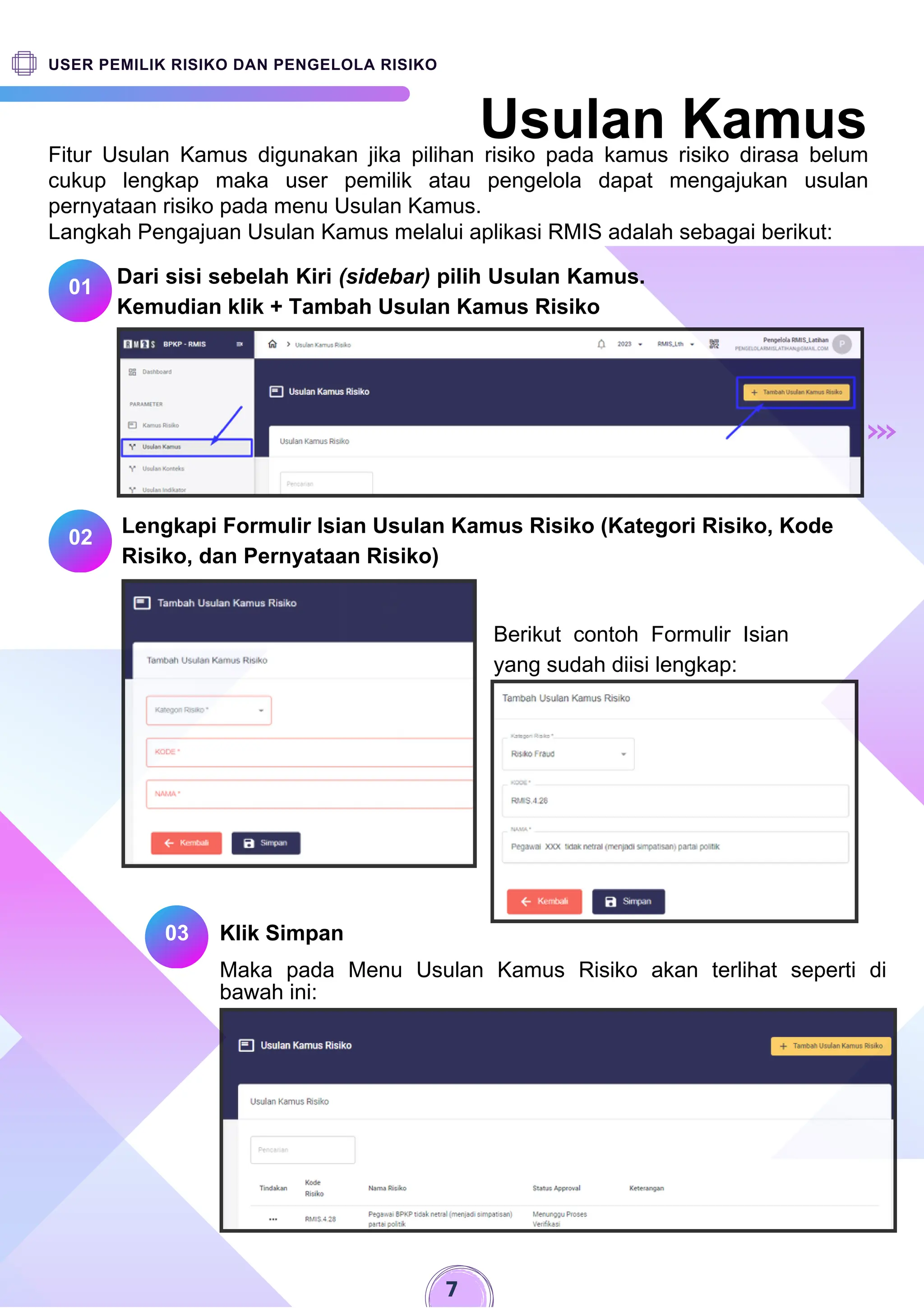 2. User Manual RMIS - Pemilik & Pengelola Risiko.pdf