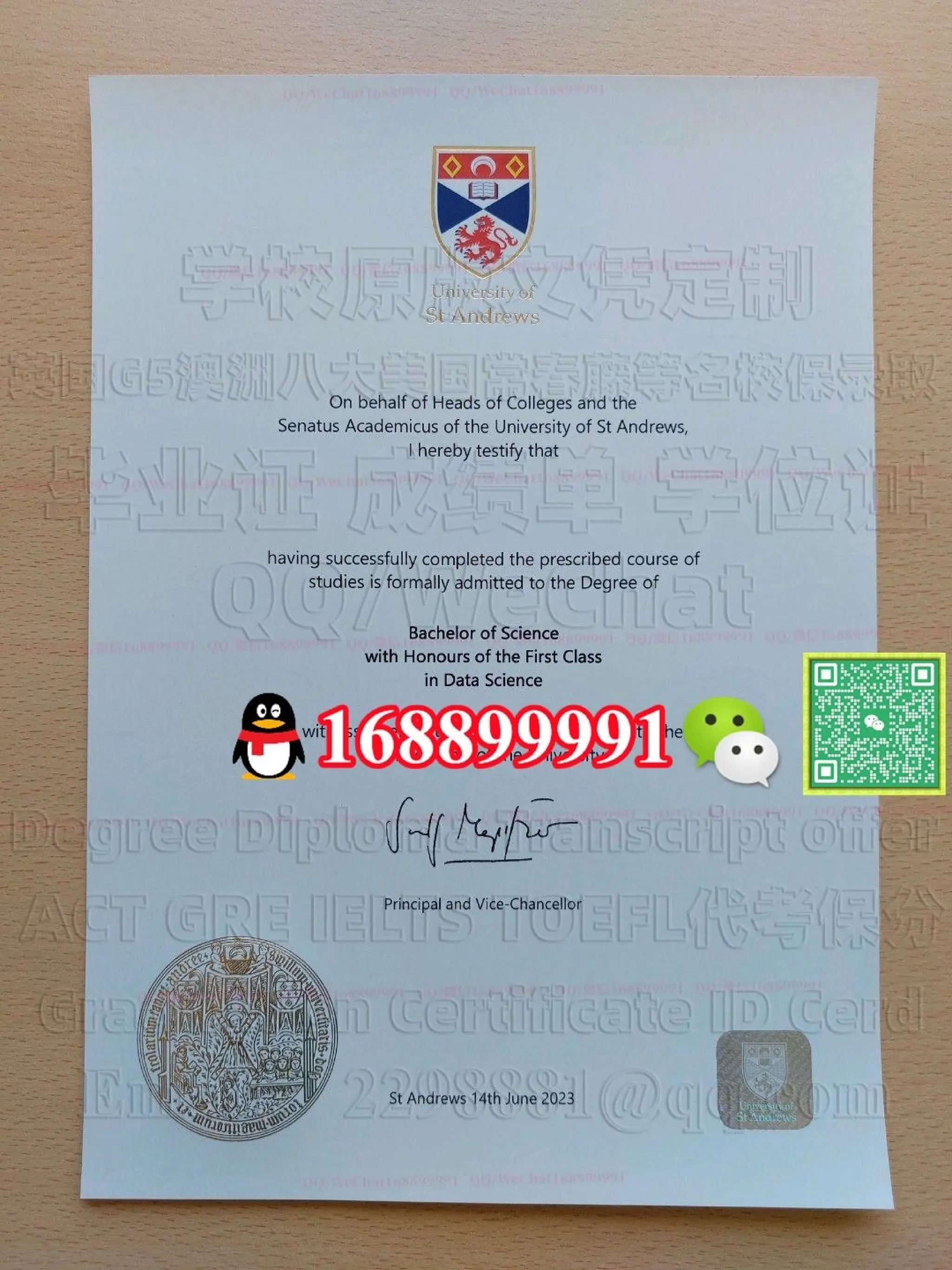 University of St Andrews degree offer diploma Transcript | PDF ...