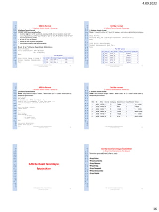 Statistical Analysis Using SAS Package Program | PDF