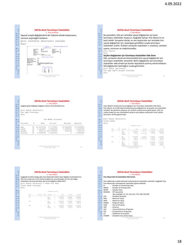 Statistical Analysis Using SAS Package Program | PDF