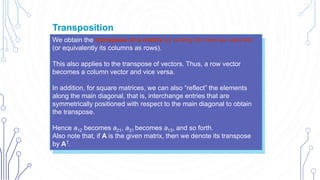 2. Introduction to Matrices, Matrix Multiplication, Laws of ...