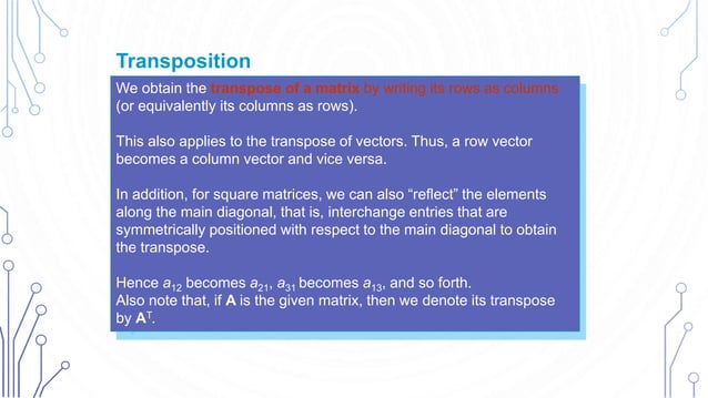 2. Introduction to Matrices, Matrix Multiplication, Laws of ...