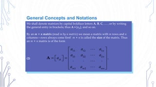 2. Introduction to Matrices, Matrix Multiplication, Laws of ...