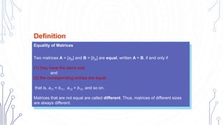 2. Introduction to Matrices, Matrix Multiplication, Laws of ...