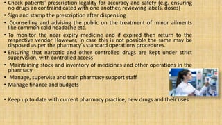 2. Professional responsibilities of community Pharmacists.pptx