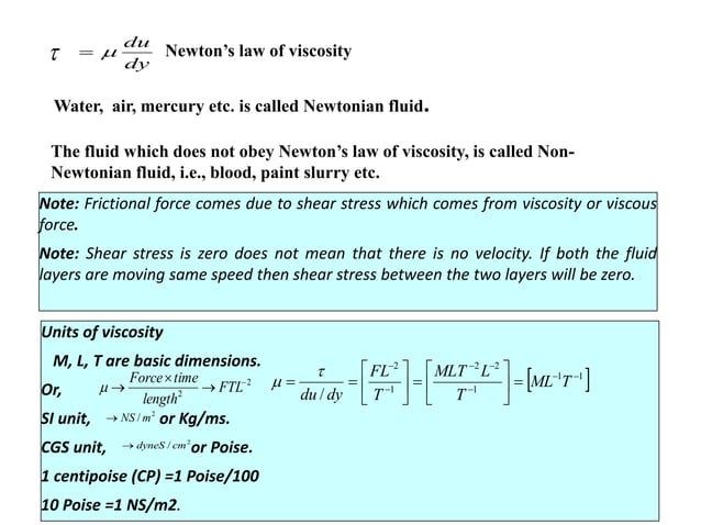 Basics of fluid properties: viscosity and types | PPT