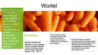 Karotenoid adalah salah satu bahan biaktif yang terdapat pada pangan | PPTX