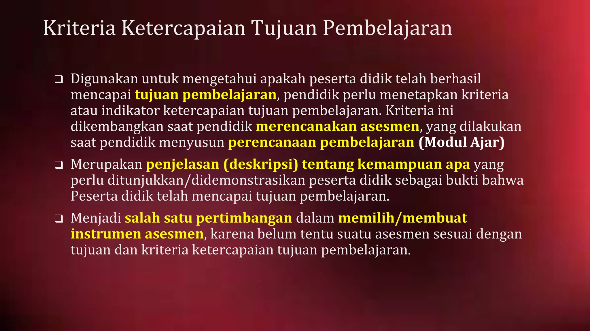 Kriteria Ketercapaian Tujuan Pembelajaran | PPTX
